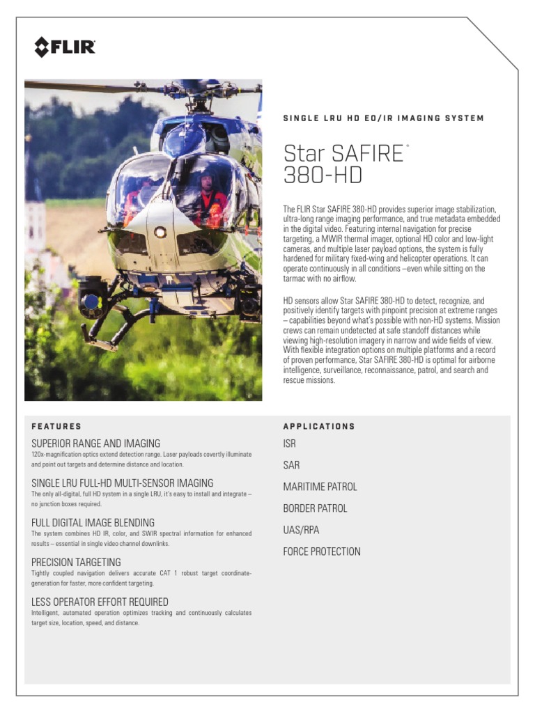 FLIR Star SAFIRE 380 HD | PDF | Infrared | High Definition Television