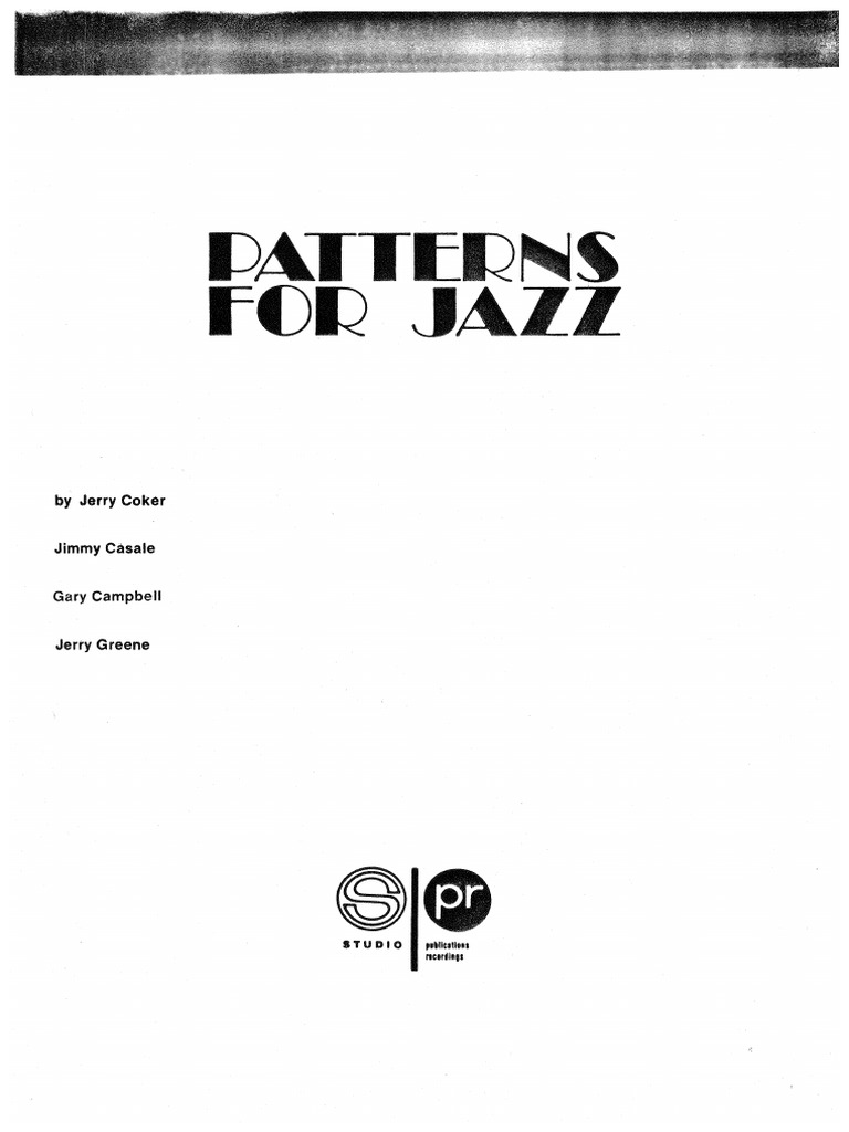 Patterns For Jazz Bass Clef Jerry Coker PDF | PDF