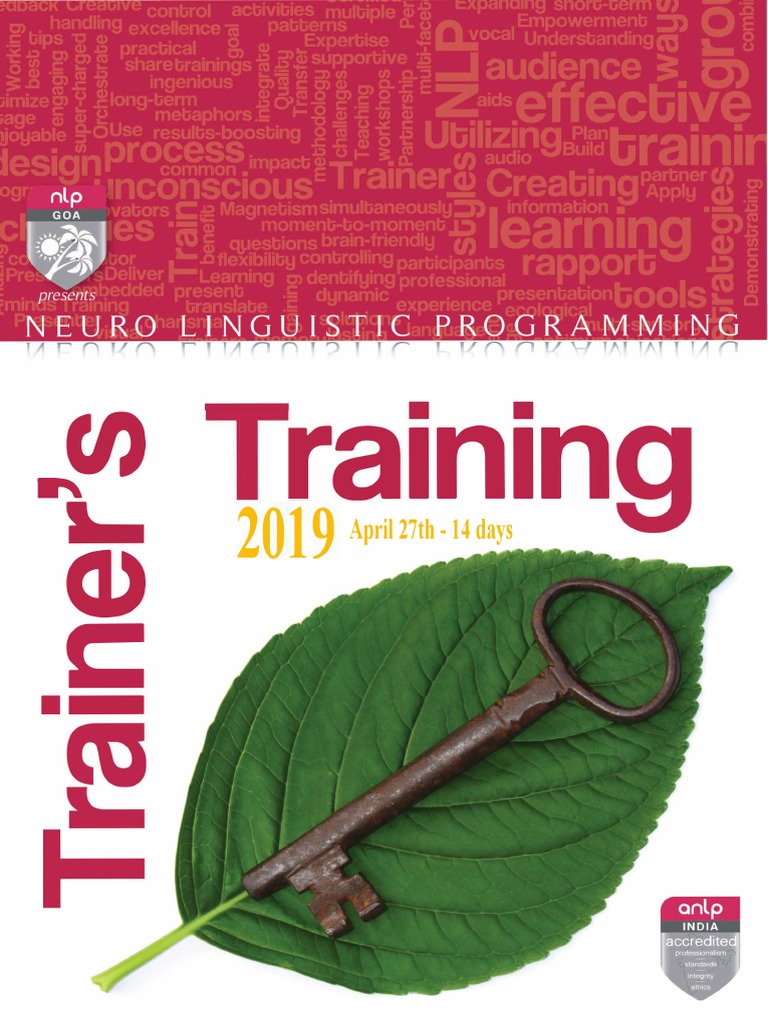Nlp Trainers Training 2019 Pdf Pdf Neuro Linguistic Programming