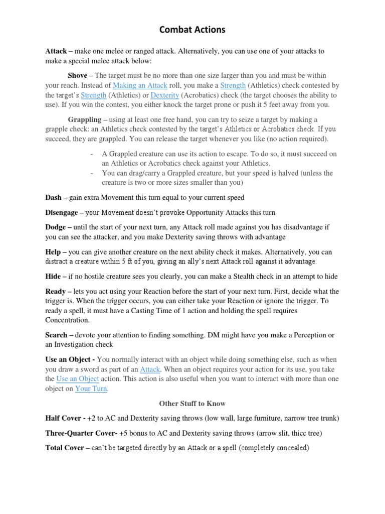 DND Combat | PDF | Leisure | Sports