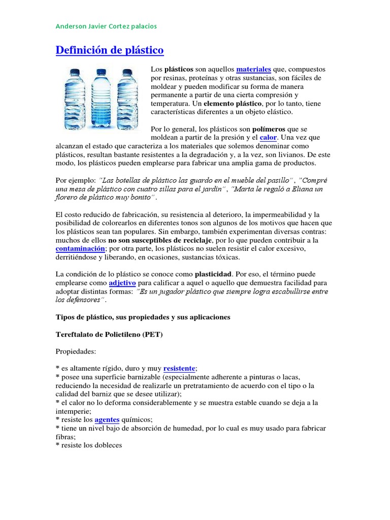 Definición de Plástico | PDF | El plastico | Reciclaje