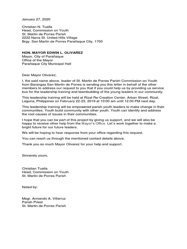 Mayor Letter | PDF