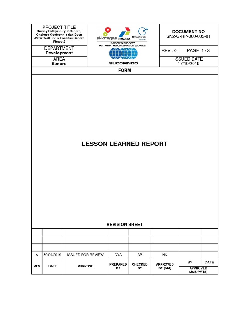 Lesson Learned Report | PDF