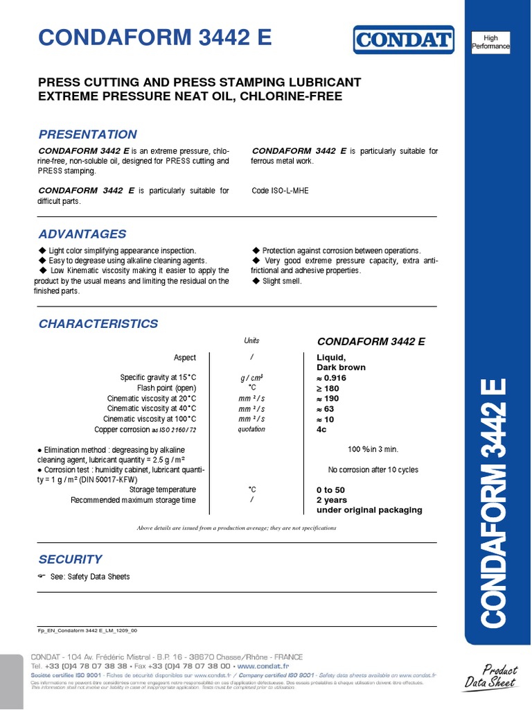Condaform 3442 E - LM - 1209 - 0 | PDF | Lubricant | Corrosion