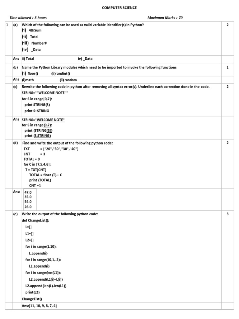 SAMPLE PAPER-IV Class XII (Computer Science) QP With MS & BP | PDF | Phishing | Computer Network