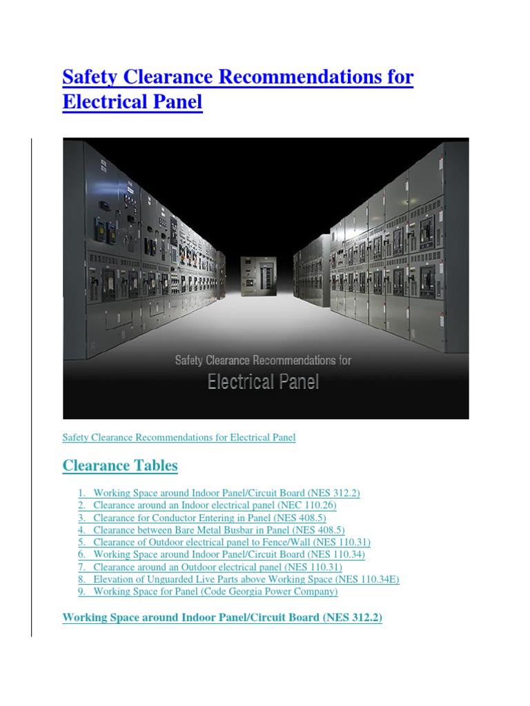 Electrical Panel Safety Clearance Guide | PDF | Door | Electrical Components