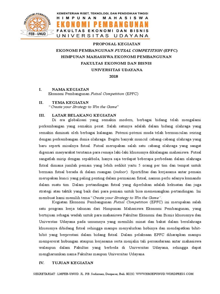 Contoh Proposal Kegiatan Non-Akademik | PDF