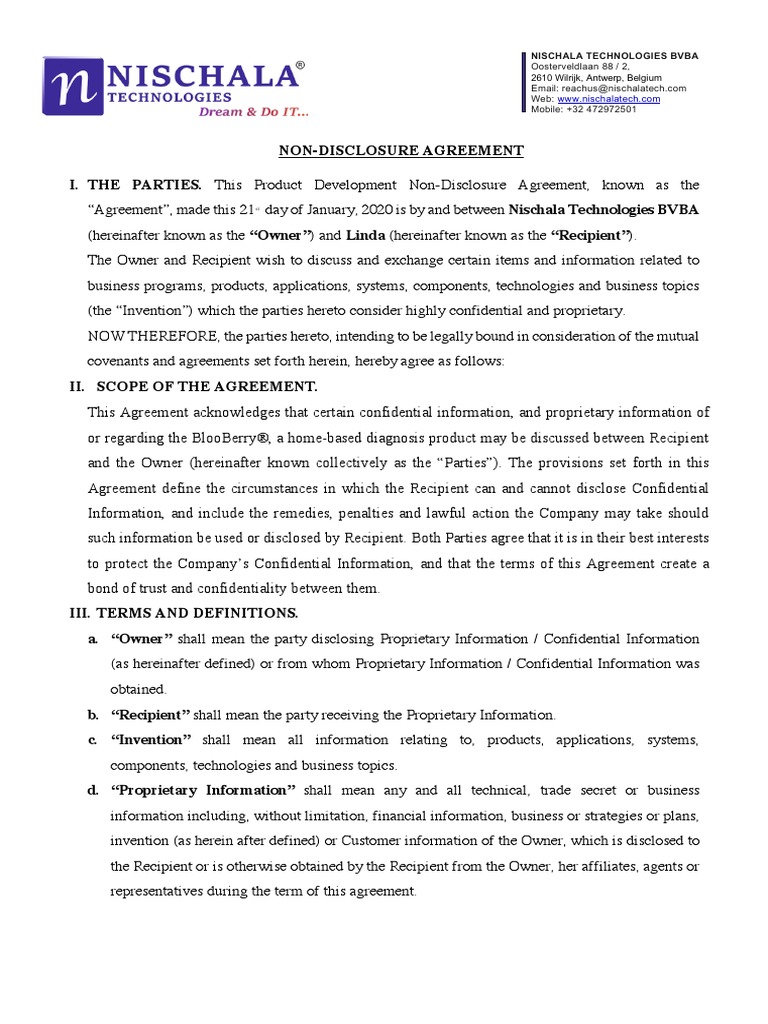 Contoh Nda | Download Free PDF | Non Disclosure Agreement | Trade Secret