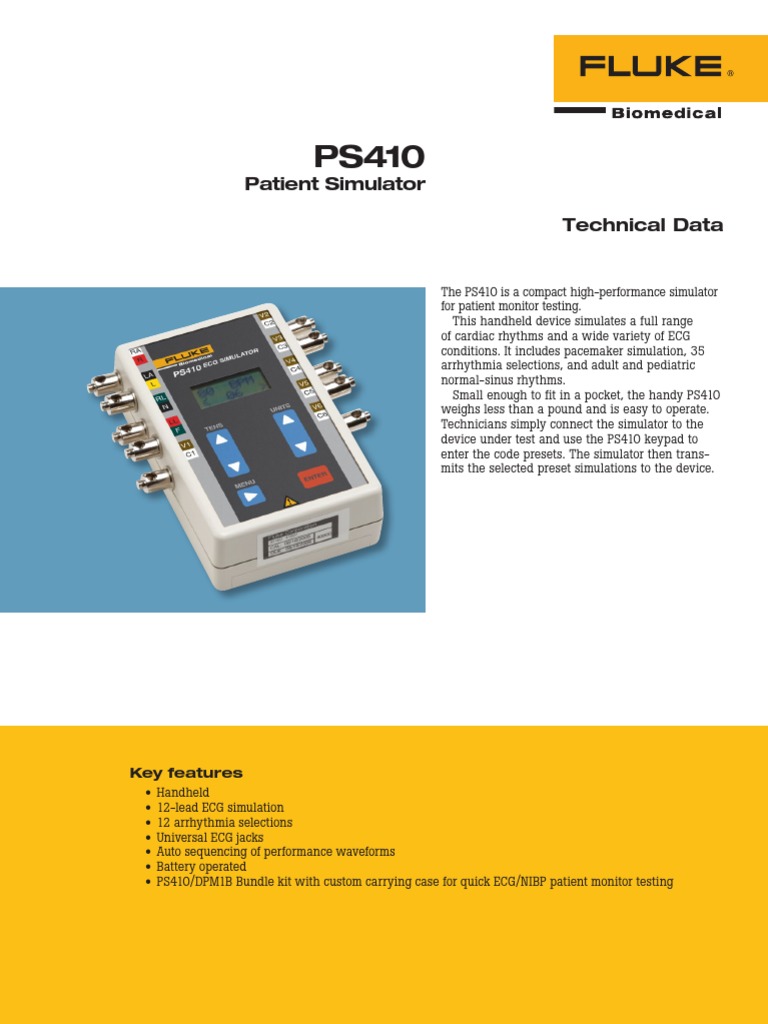 Fluke Biomedical ps410 Datasheet | PDF | Electrocardiography ...