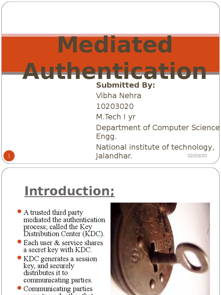 Mediated Authentication | PDF | Key (Cryptography) | Authentication
