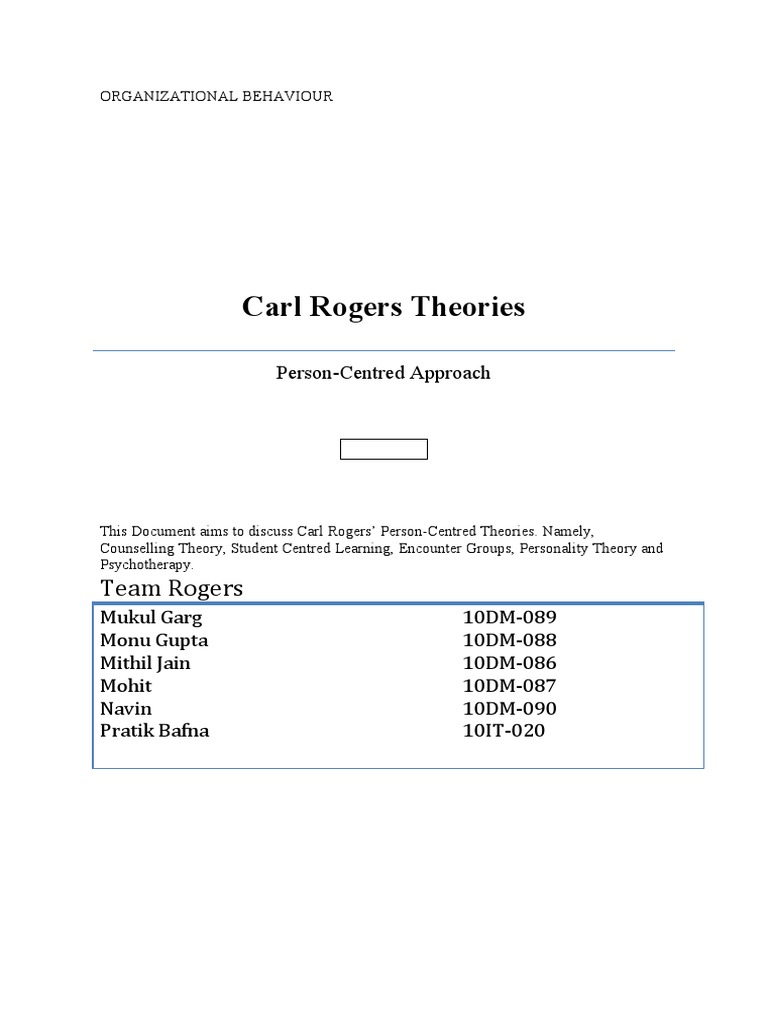 Carl Rogers Theories