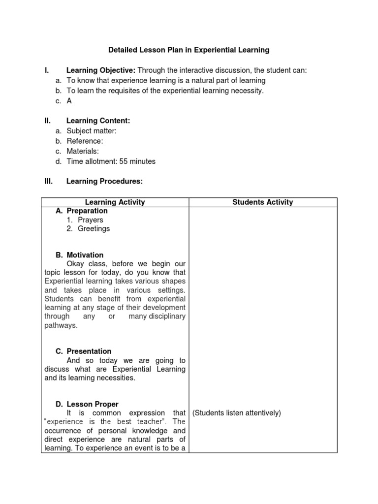 Experiential Learning | PDF | Experience | Learning