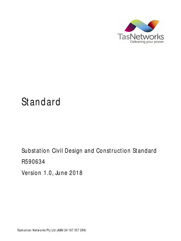 Substation Civil Design and Construction Standard PDF | PDF | Road ...