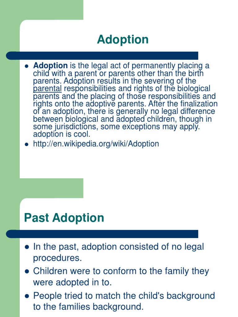 Adoption Presentation | PDF | Adoption | Parent