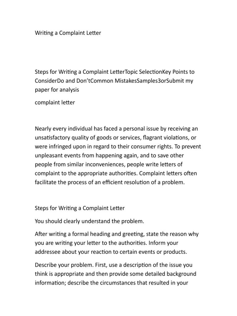 Complaint Letter | PDF | Complaint | Social Institutions