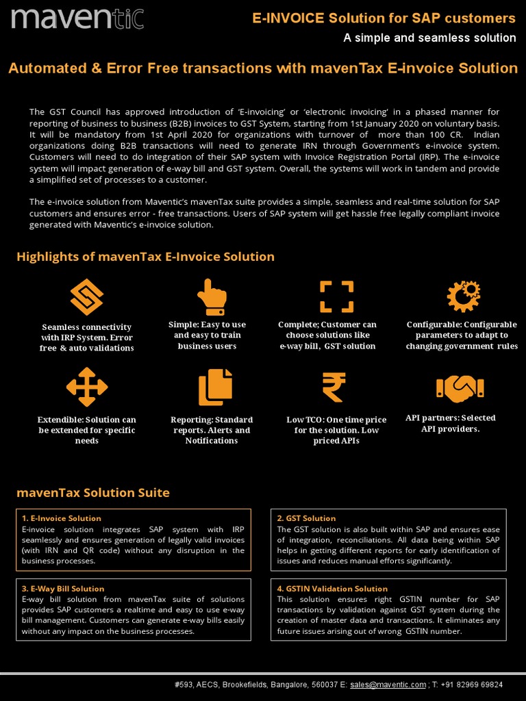 E-Invoice Brochure | PDF | Invoice | Information Technology