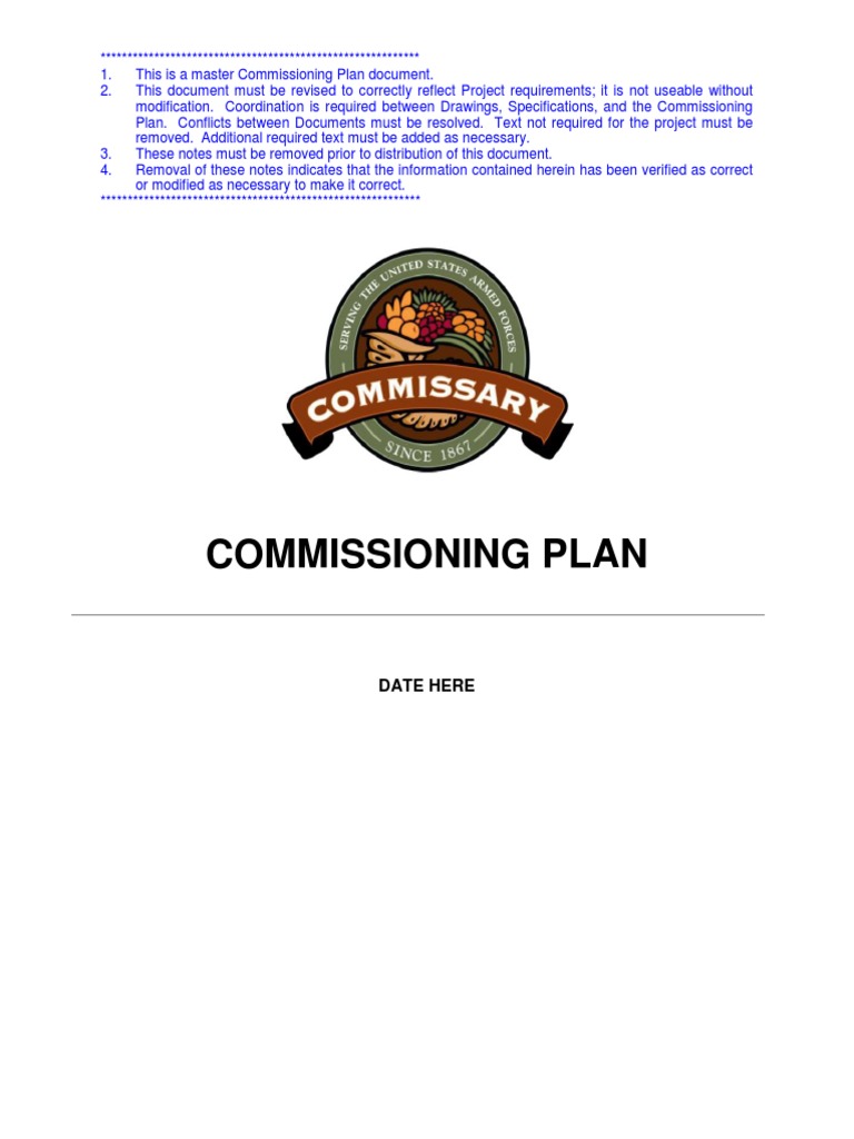 Commissioning Plan Jun 2019 | PDF | Specification (Technical Standard ...