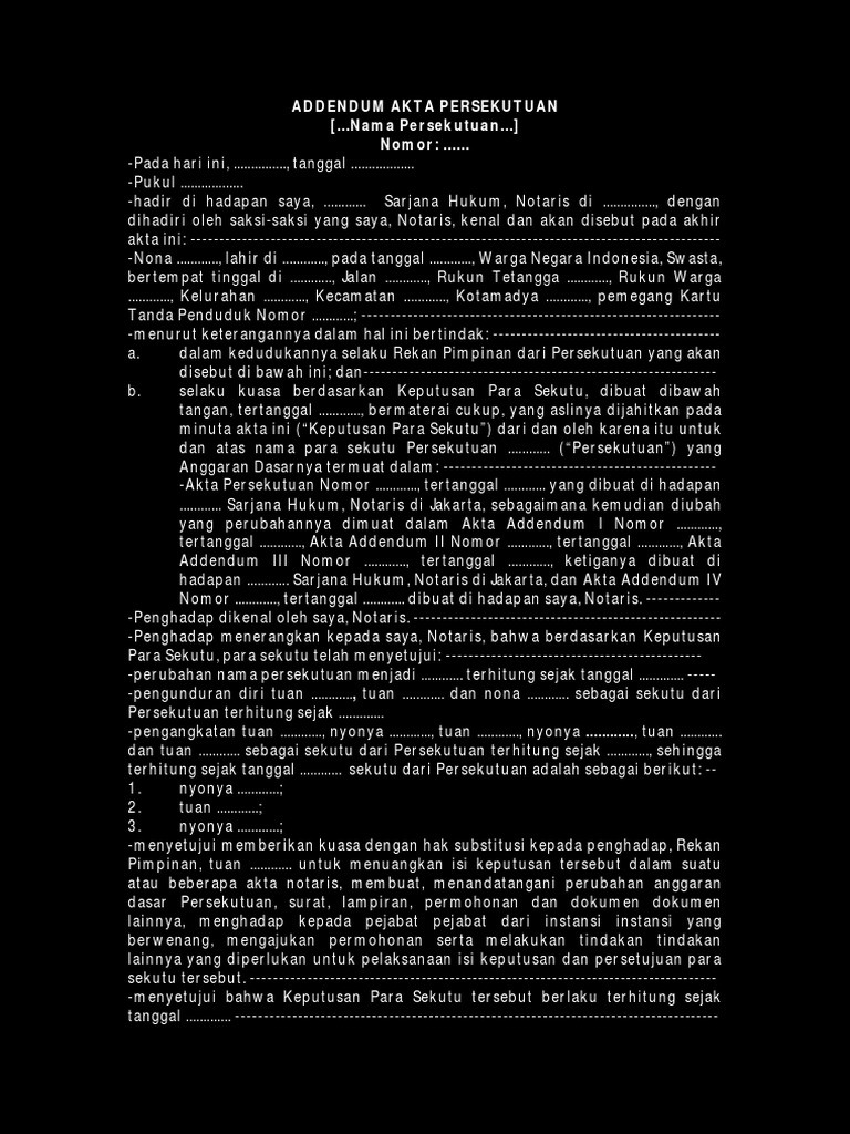 Addendum Akta Persekutuan | PDF