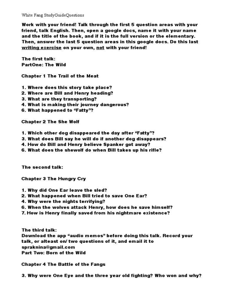 White Fang Frc3a5gor1 | PDF | White Fang | Dogs