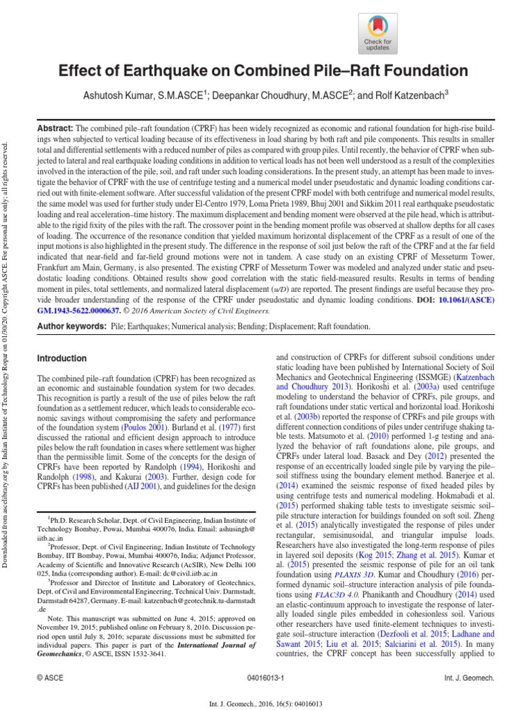 Ashutosh Kumar 2016 PDF | Download Free PDF | Deep Foundation | Computer Simulation