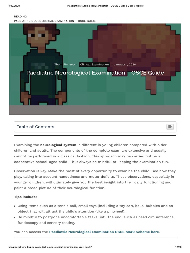 Paediatric Neurological Examination | PDF | Anatomical Terms Of Motion ...
