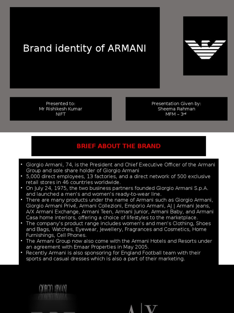 Brand Identity of Armani | PDF | Economies | Business