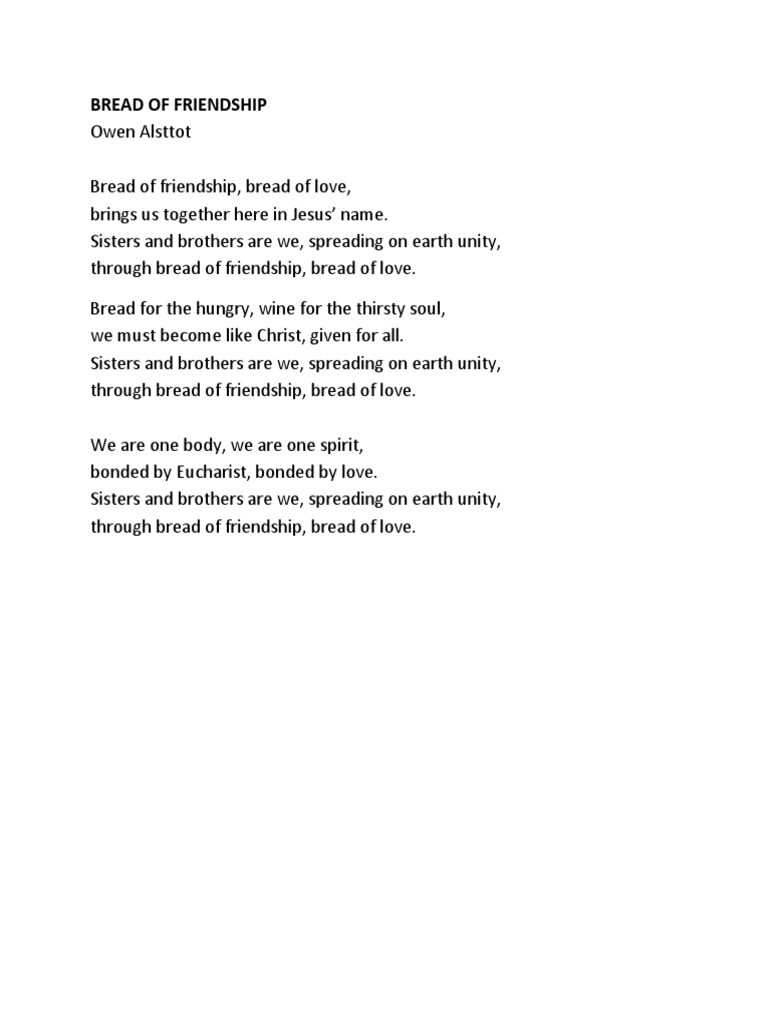 Bread of Friendship and Unity | PDF