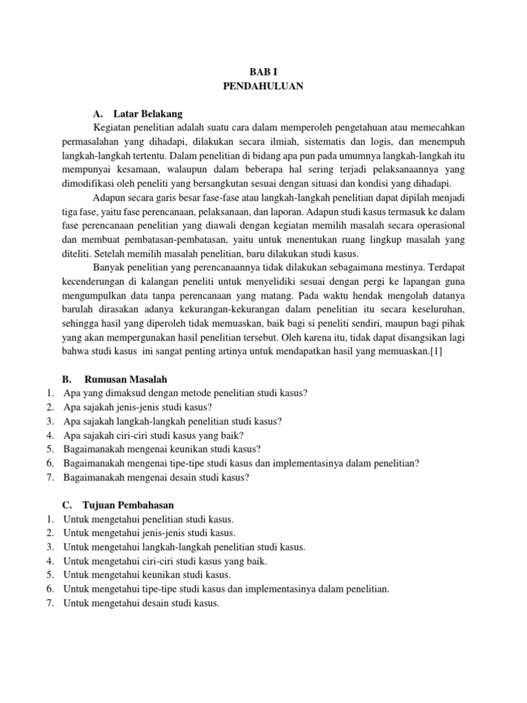 Contoh Study Kasus | PDF