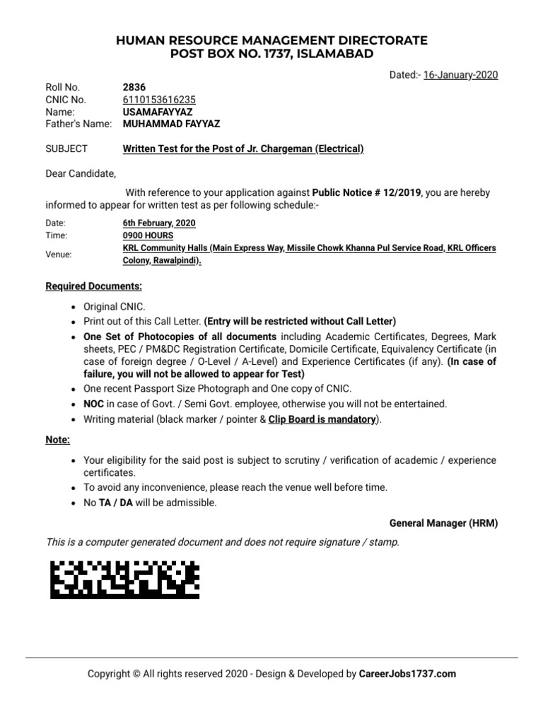 Print Your Call Letter PDF | PDF | Career & Growth