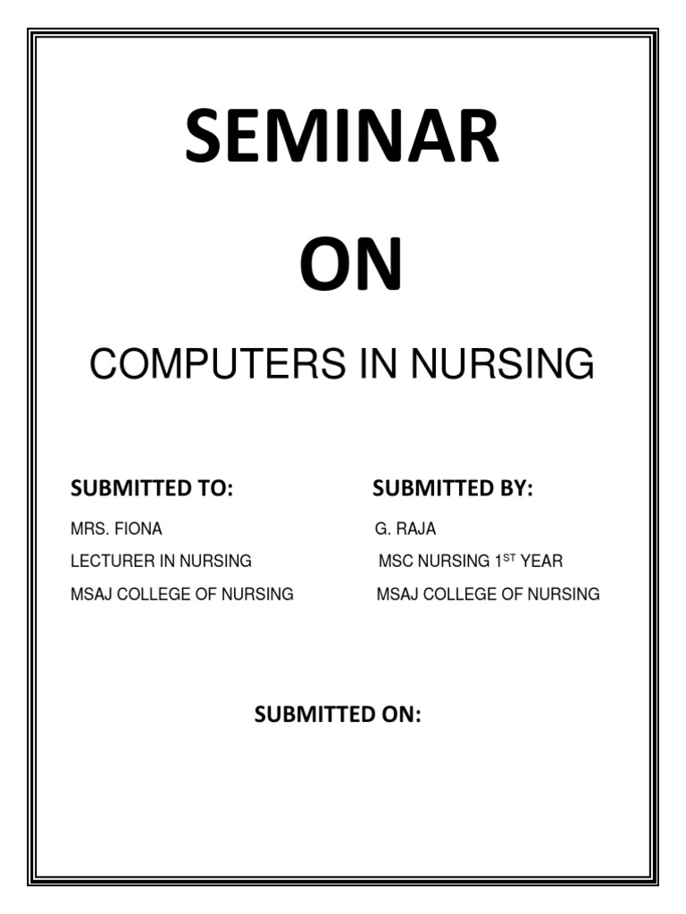 Seminar 0N Computers in Nursing | PDF | Electronic Health Record ...