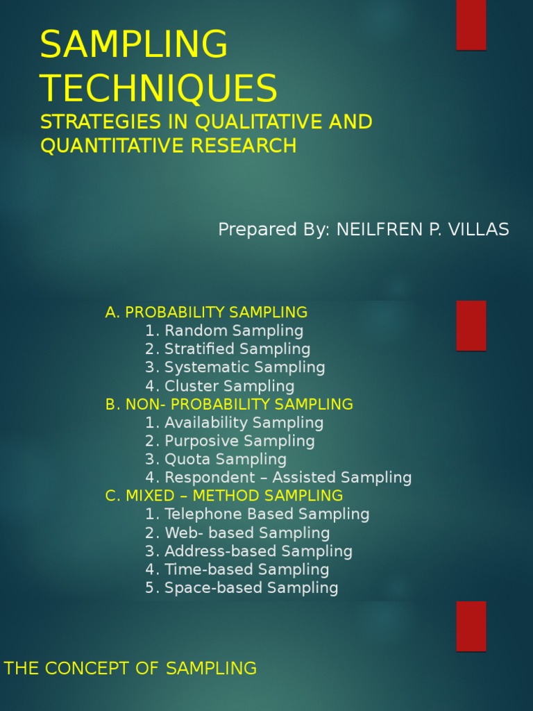 Sampling Techniques Overview | PDF | Sampling (Statistics) | Research ...