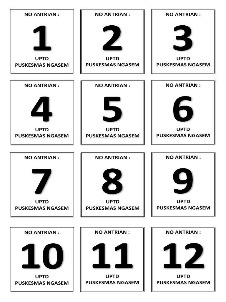 Form Nomor Antrian | PDF