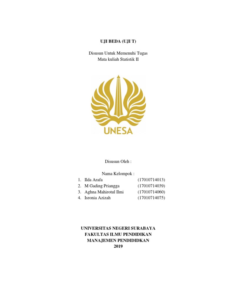 Kelompok 2 (Statistik UJI BEDA) Fix | PDF