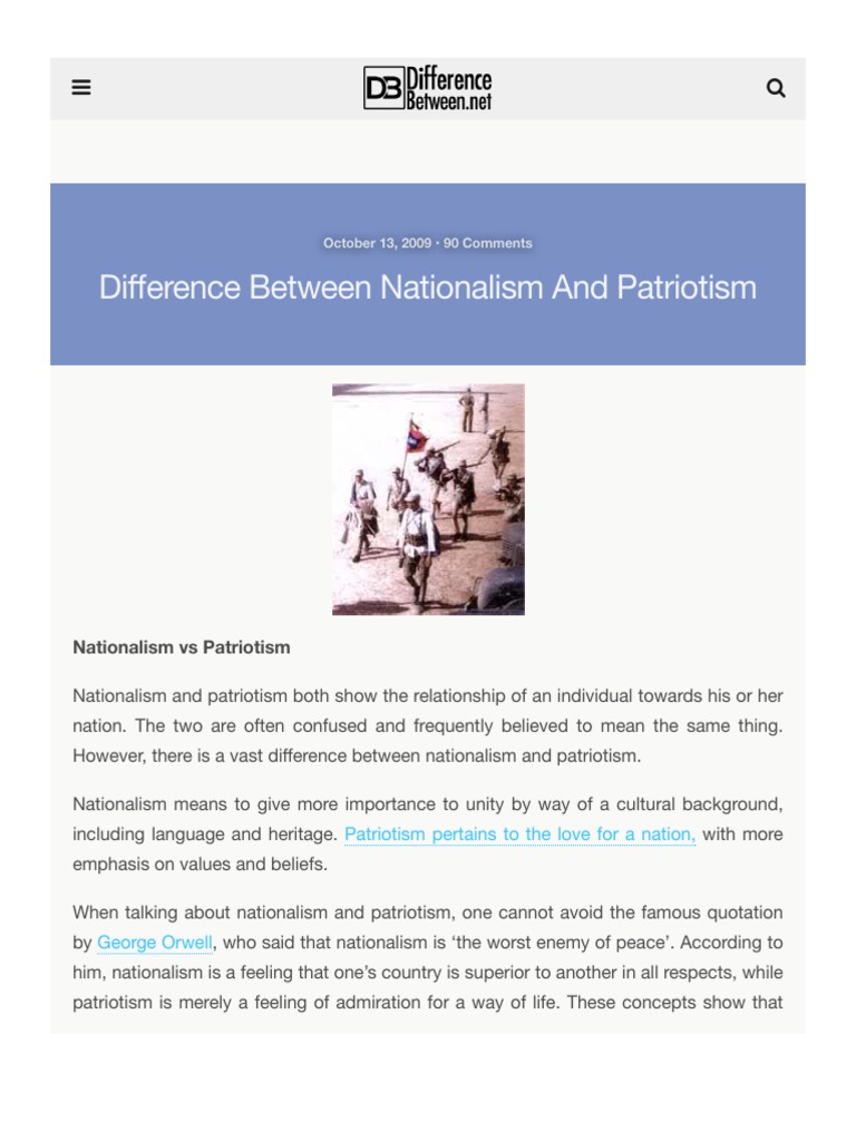 Difference Between Nationalism and Patriotism Difference Between - Difference Between PDF | PDF ...
