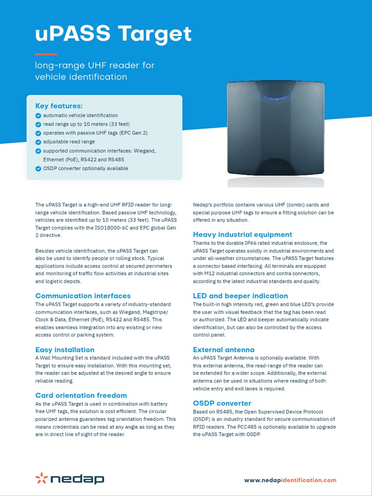 uPASS Target - Datasheet - EN - v2.1 | PDF | Radio Frequency ...