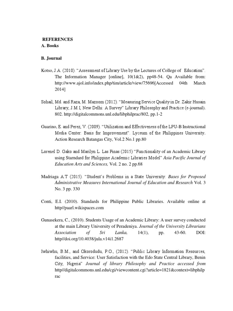 REFERENCES Finallll | PDF | Libraries | University