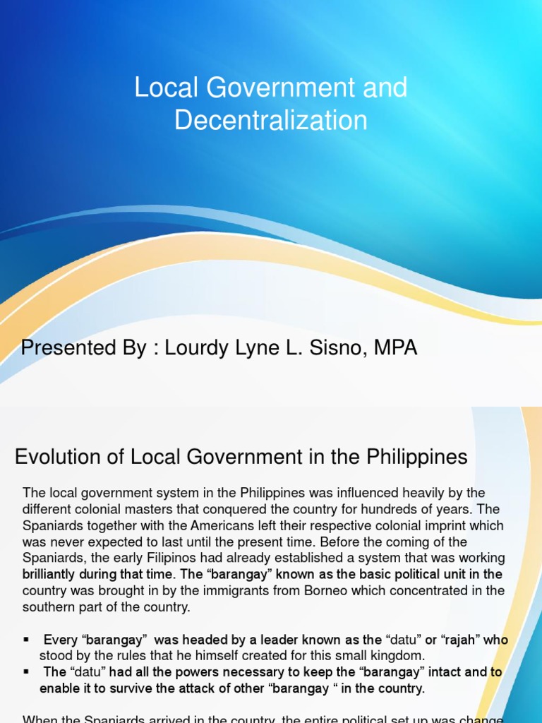 Evolution of Local Government in the Philippines | PDF | Local ...