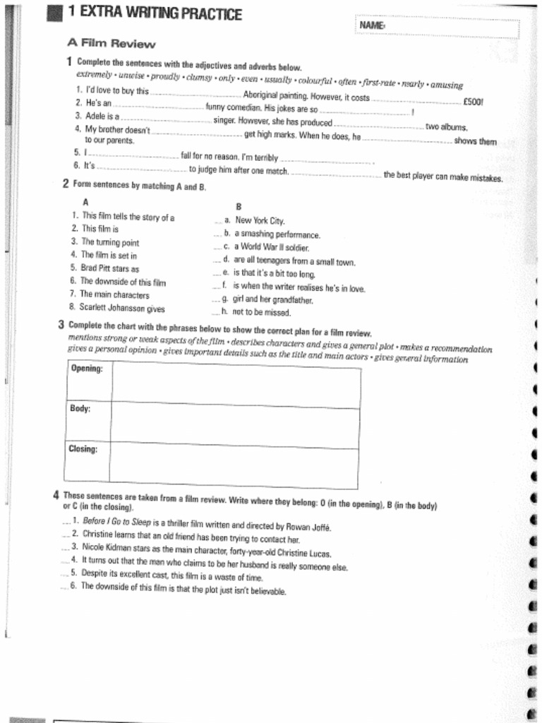 2º BTO. Extra Writing Practice | PDF