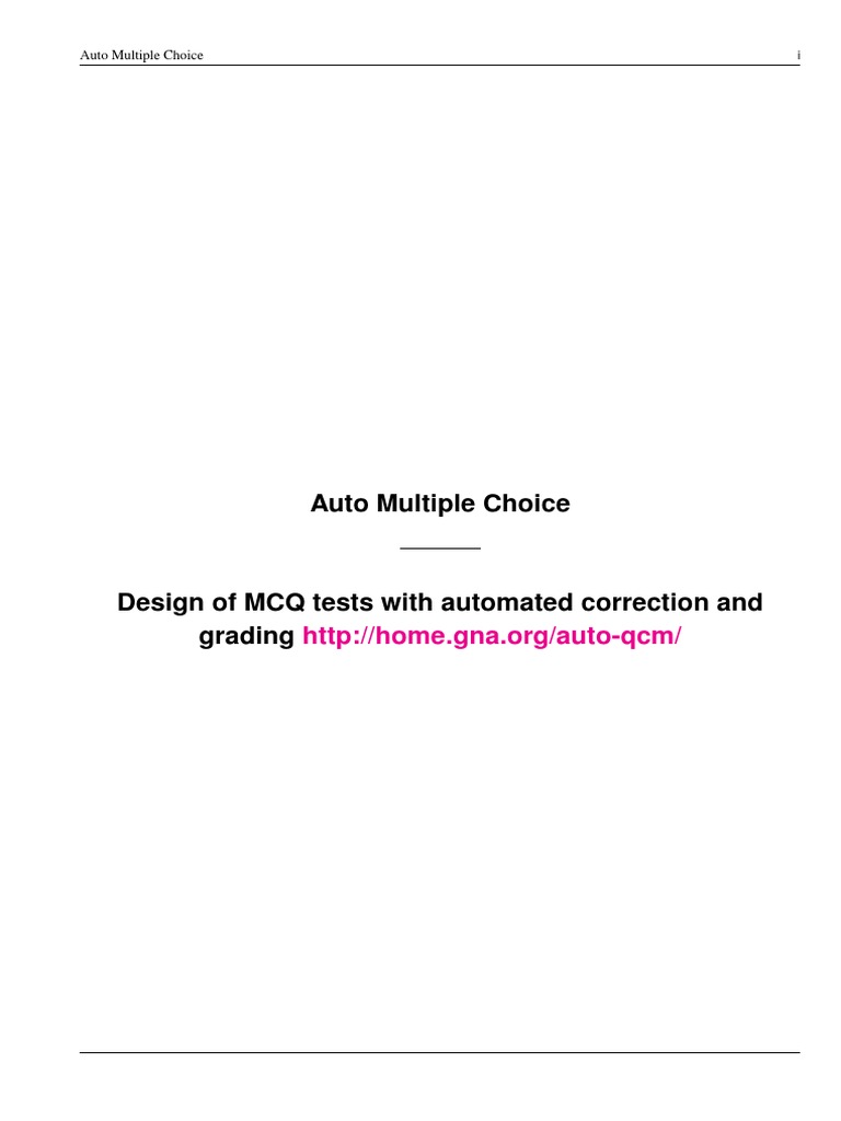 Auto Multiple Choice - en | PDF | Multiple Choice | Question