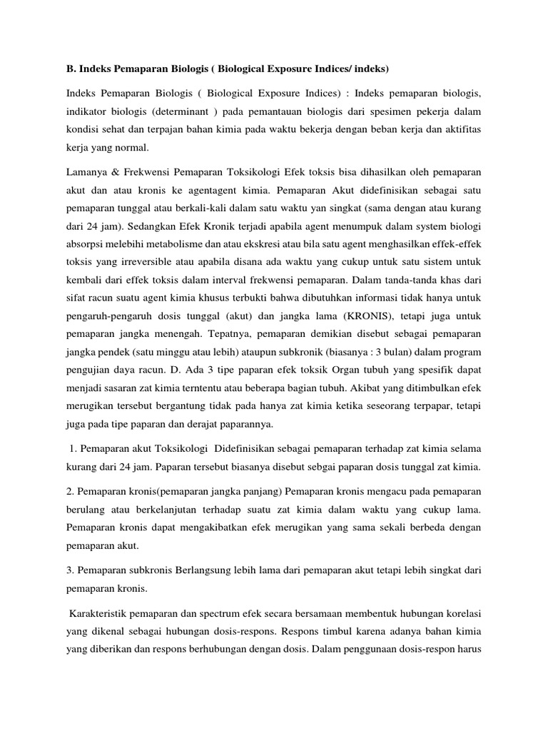 Biological Exposure Indices | PDF