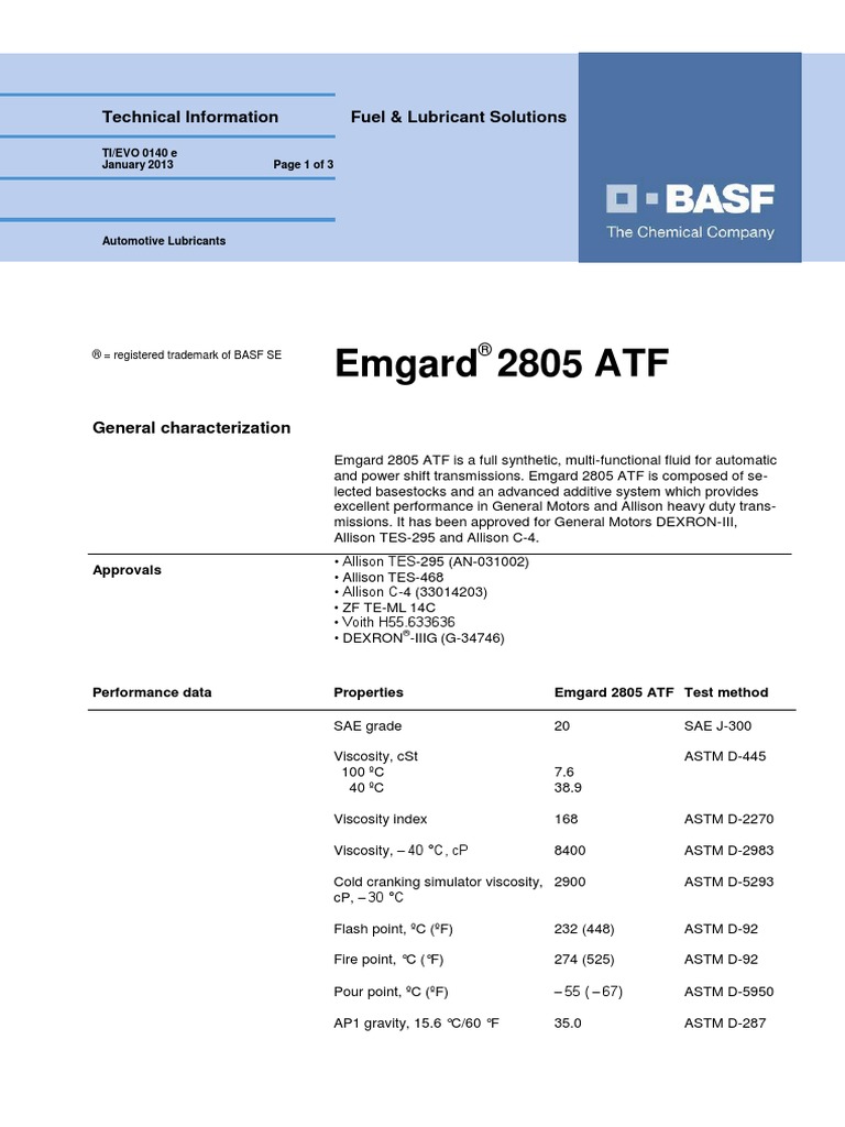 BASF Emgard 2805 | PDF | Vehicles | Materials