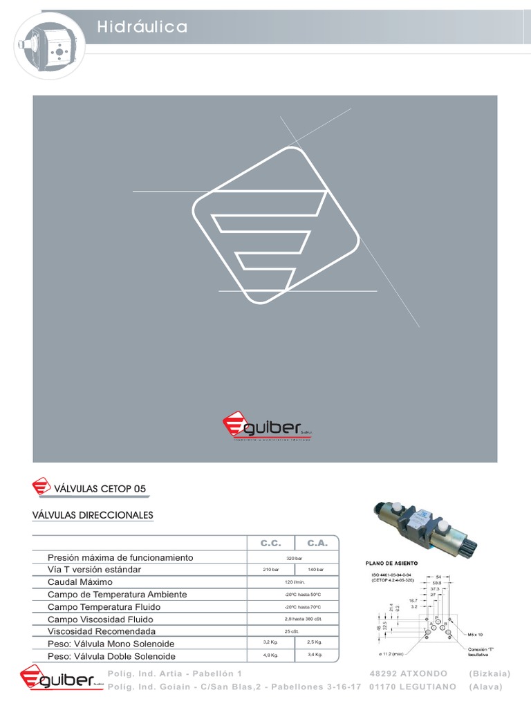 Válvulas Cetop 05 | PDF | Válvula | Tornillo