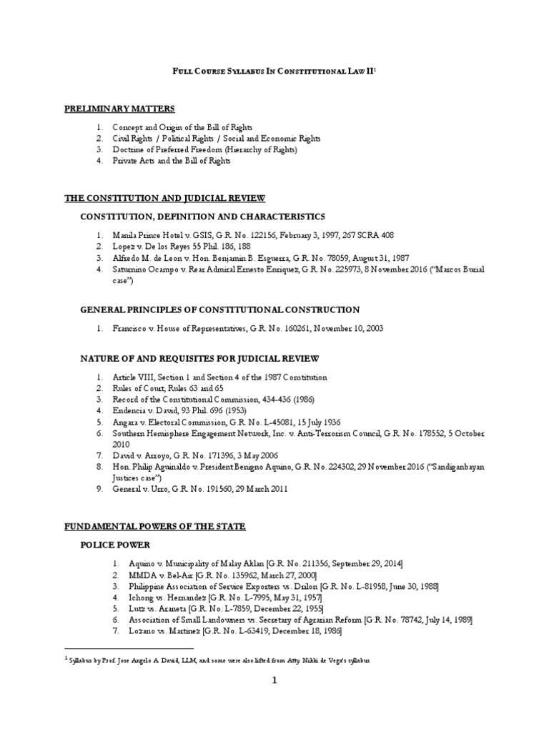 Constitutional Law II Course Syllabus | PDF | Naturalization ...