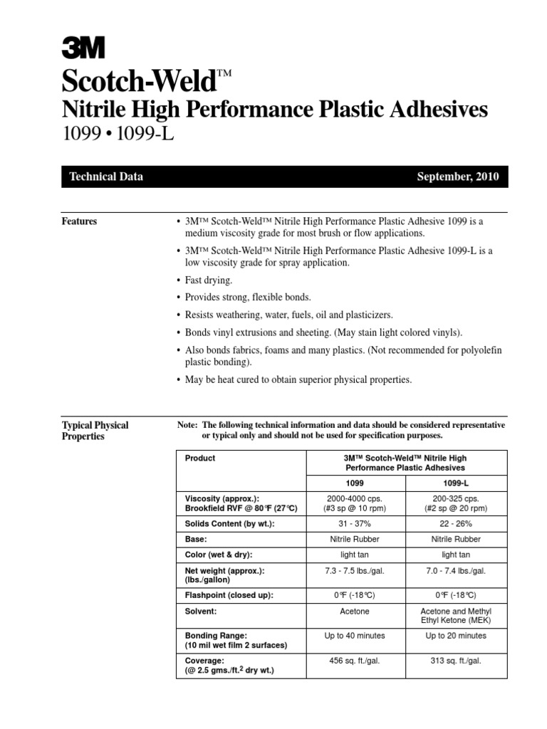 3M 1099 TDS | Download Free PDF | Adhesive | Implied Warranty
