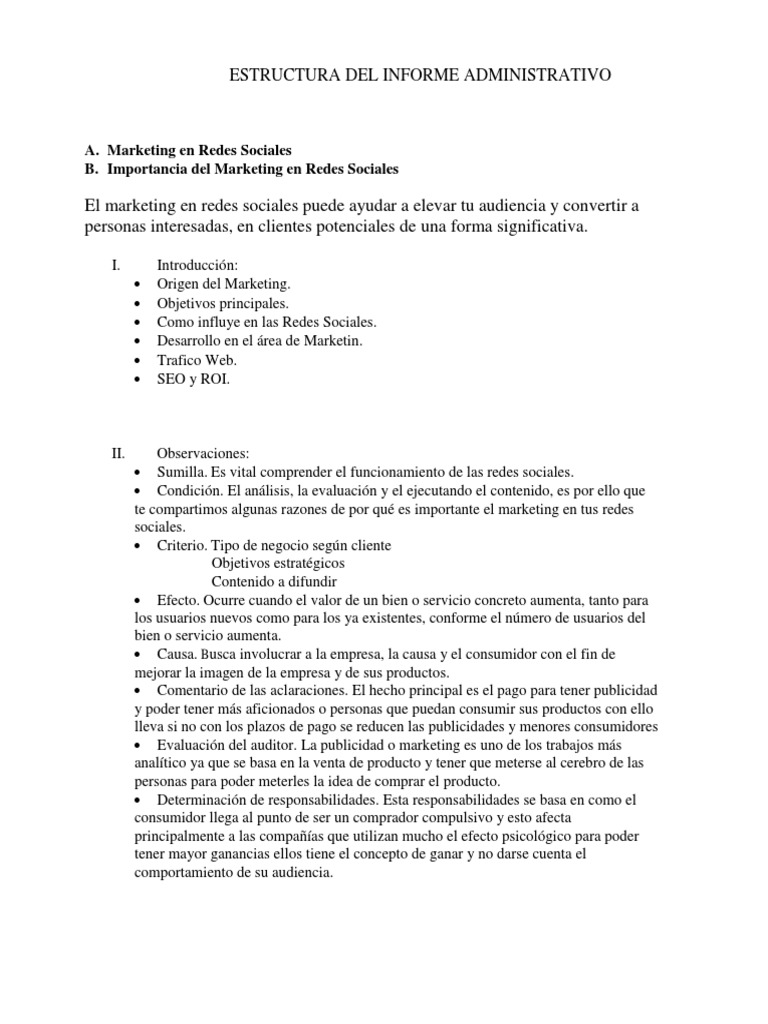 INFORME ADMINISTRATIVO.docx | Marketing | Publicidad