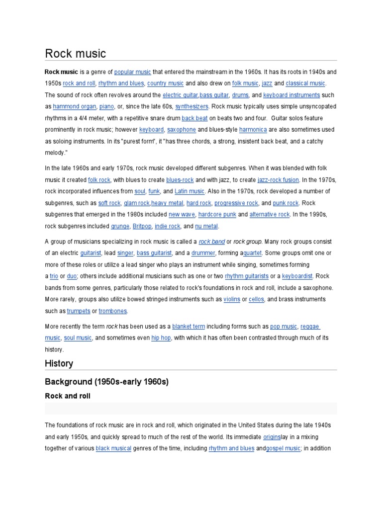 Rock Music | PDF | Rock Music | Heavy Metal Music