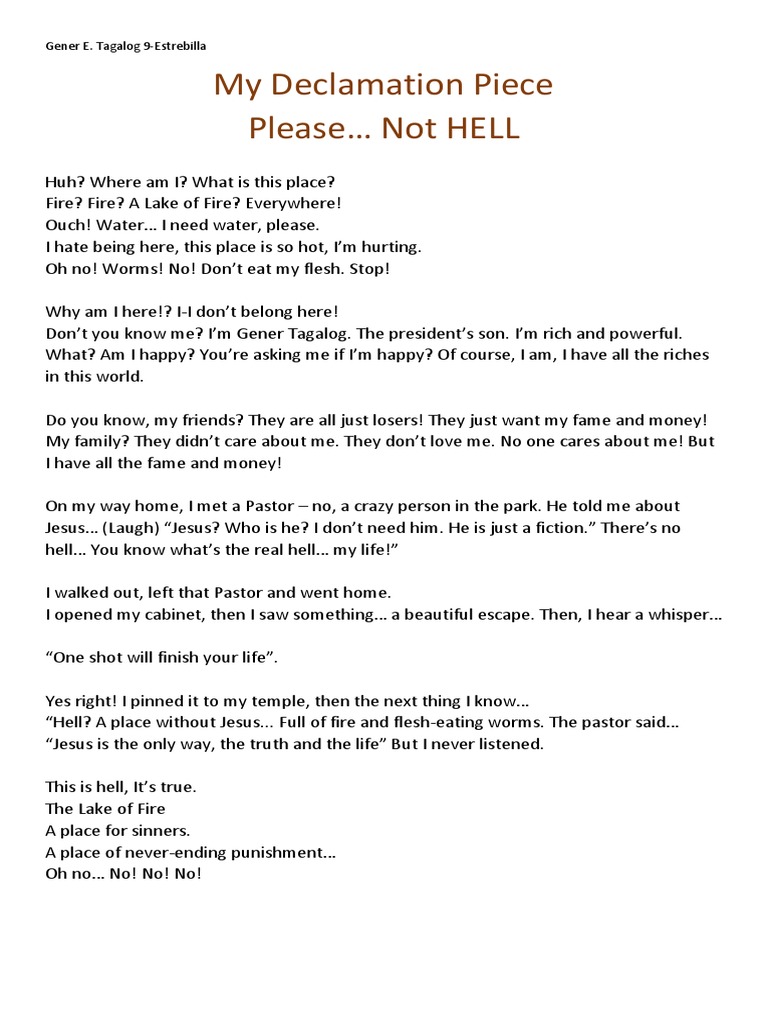 Declamation Pieces: Truths and Facades | PDF | Art | Poetry