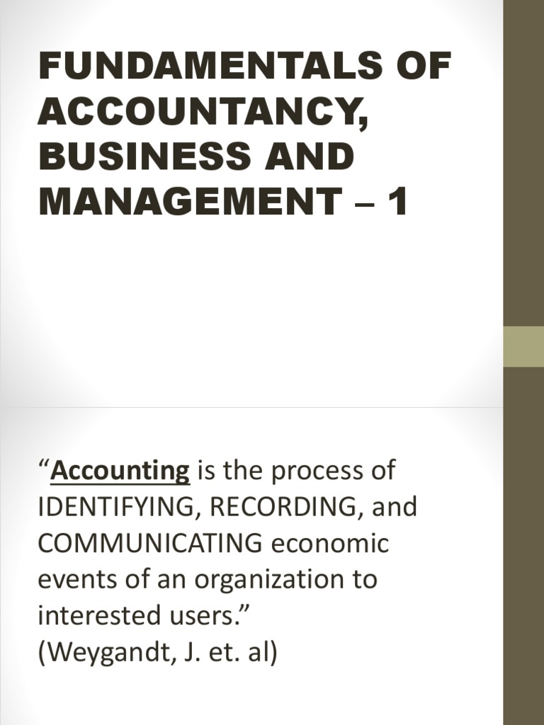 Fabm1 PPT | PDF | Corporations | Accounting