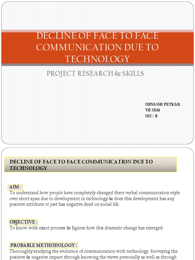 Impact of Technology on Face-to-Face Communication | PDF | Empathy ...