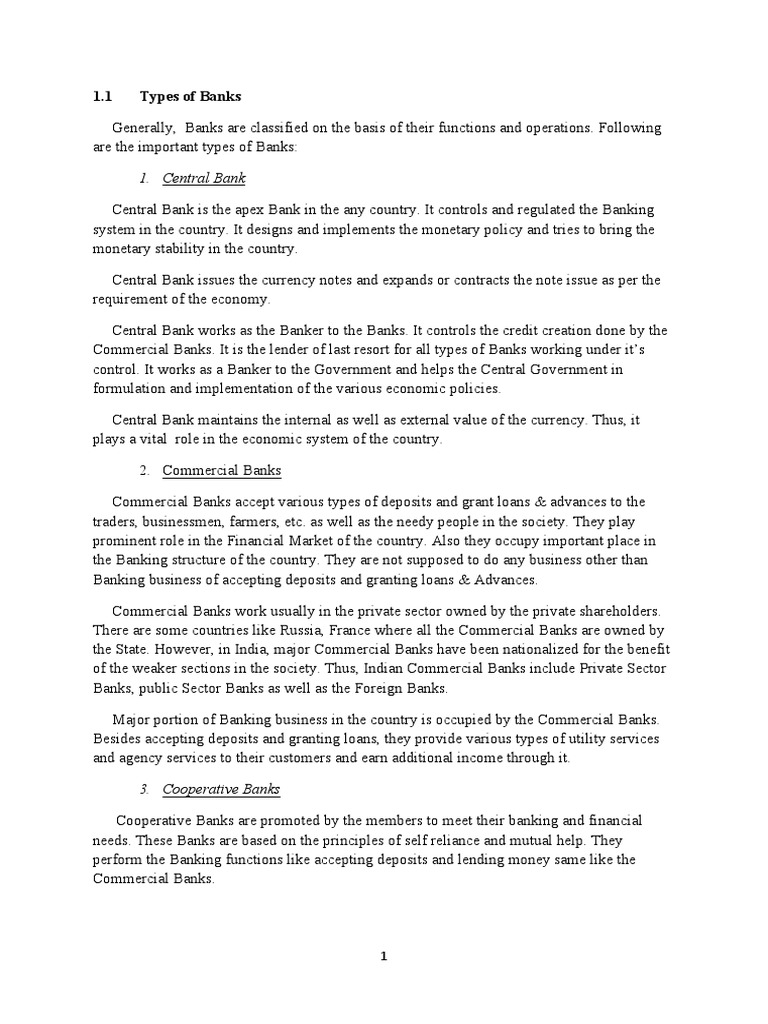 Types of Banks PDF | PDF | Central Banks | Banks